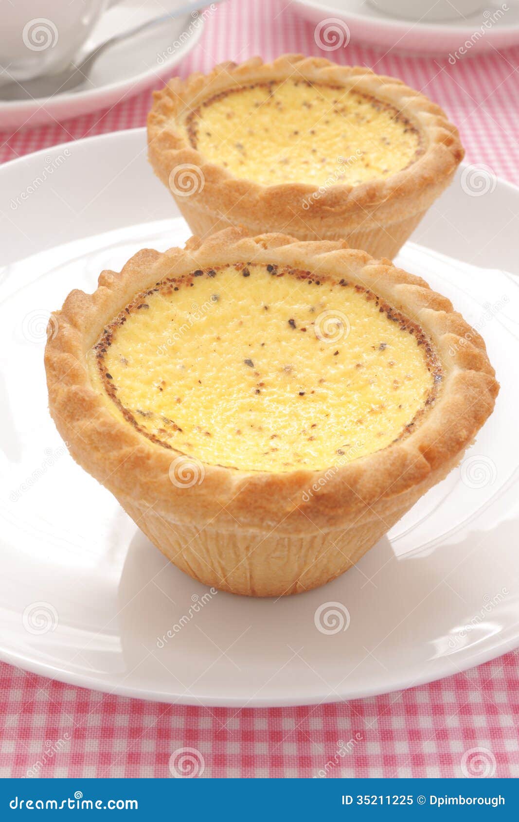 Egg custard tarts stock image. Image of plate, english - 35211225
