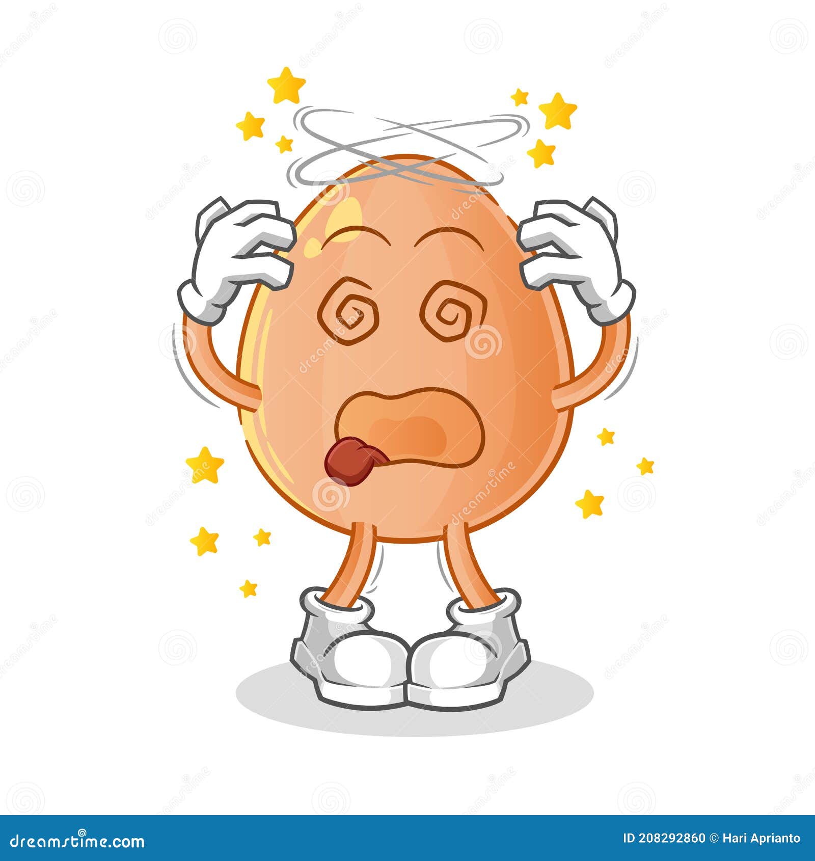 Egg Dizzy Head Mascot. Cartoon Vector Stock Illustration - Illustration ...