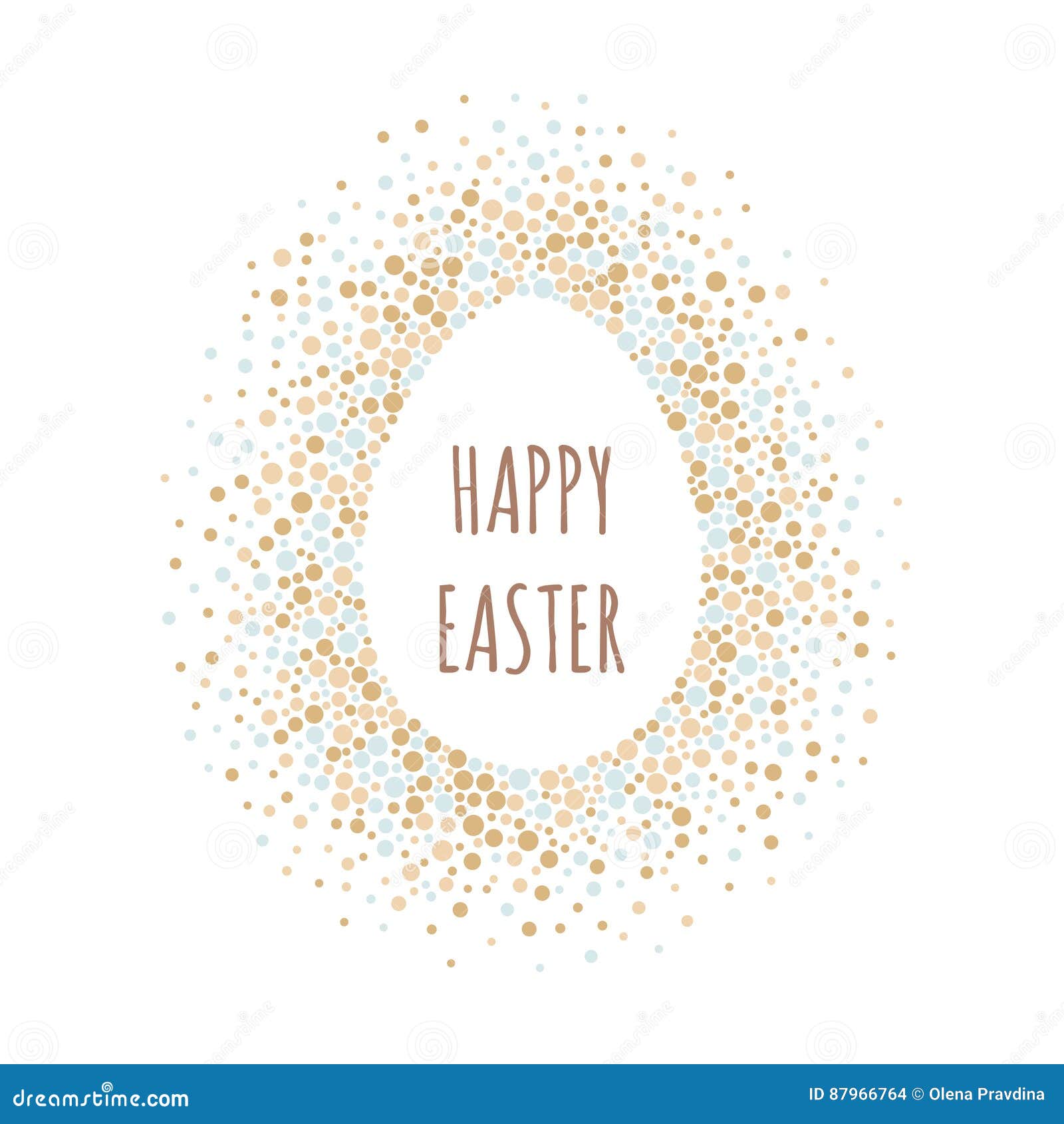 Egg Dotted Frame with Inscription Happy Easter. Dots of Various Size ...