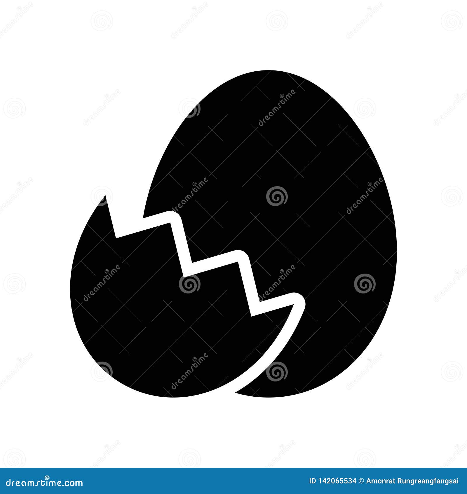Egg with Eggshell Vector, Isolated Easter Solid Style Icon Stock Vector ...