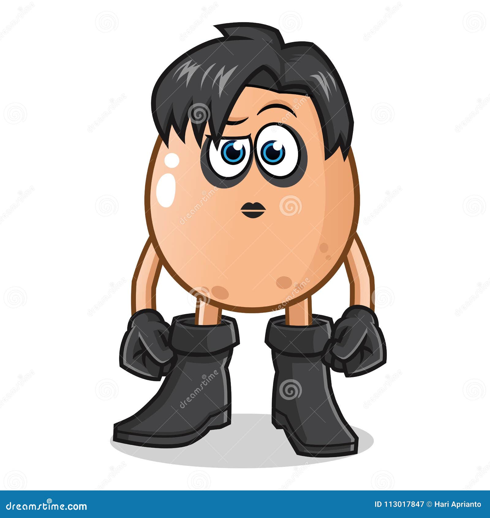 Egg Emo Mascot Vector Cartoon Illustration Stock Vector - Illustration ...