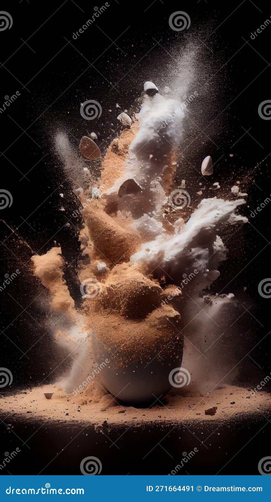 Egg Falling Onto Sand and Creating an Explosion Effect, Generative Ai ...