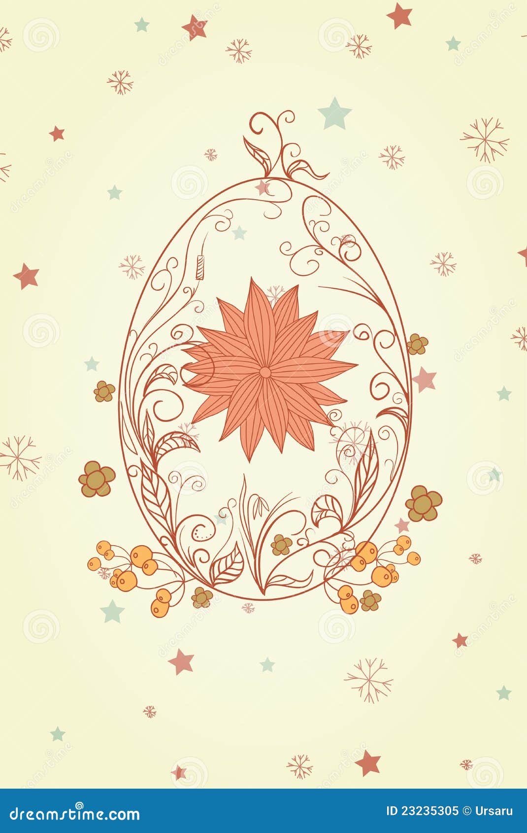 Egg with floral stock vector. Illustration of easter - 23235305