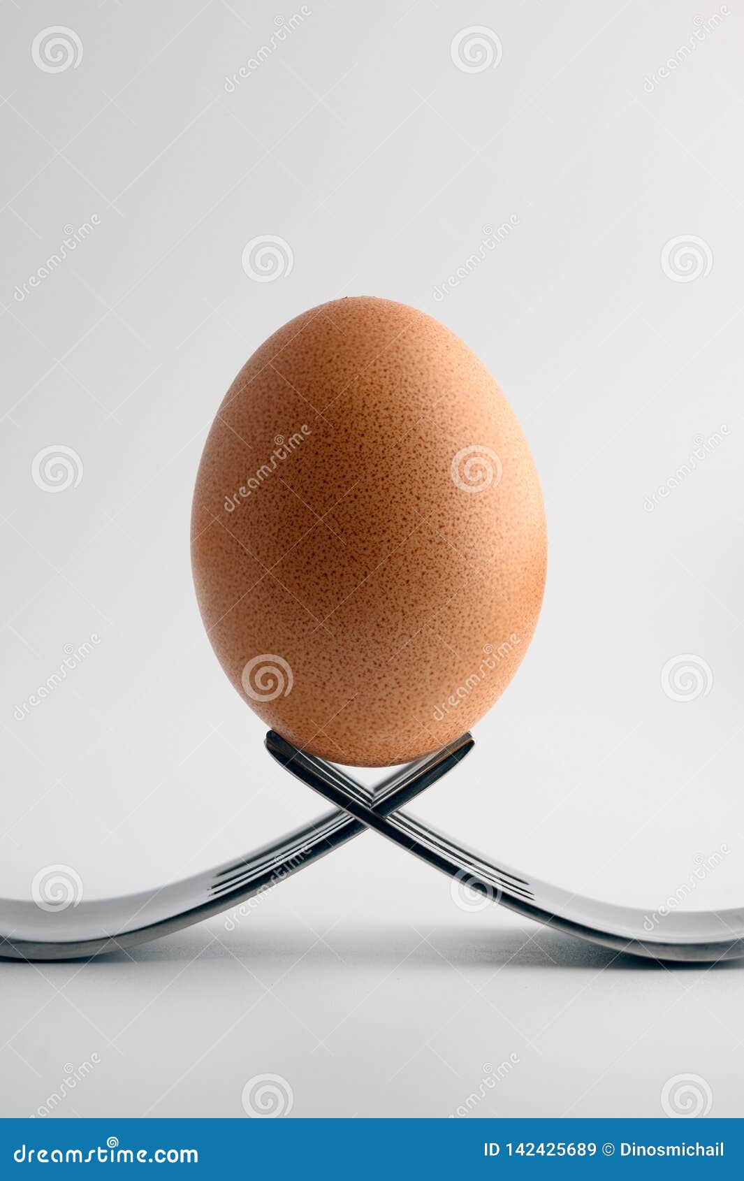 Egg on forks stock image. Image of balanced, shell, eggs - 142425689