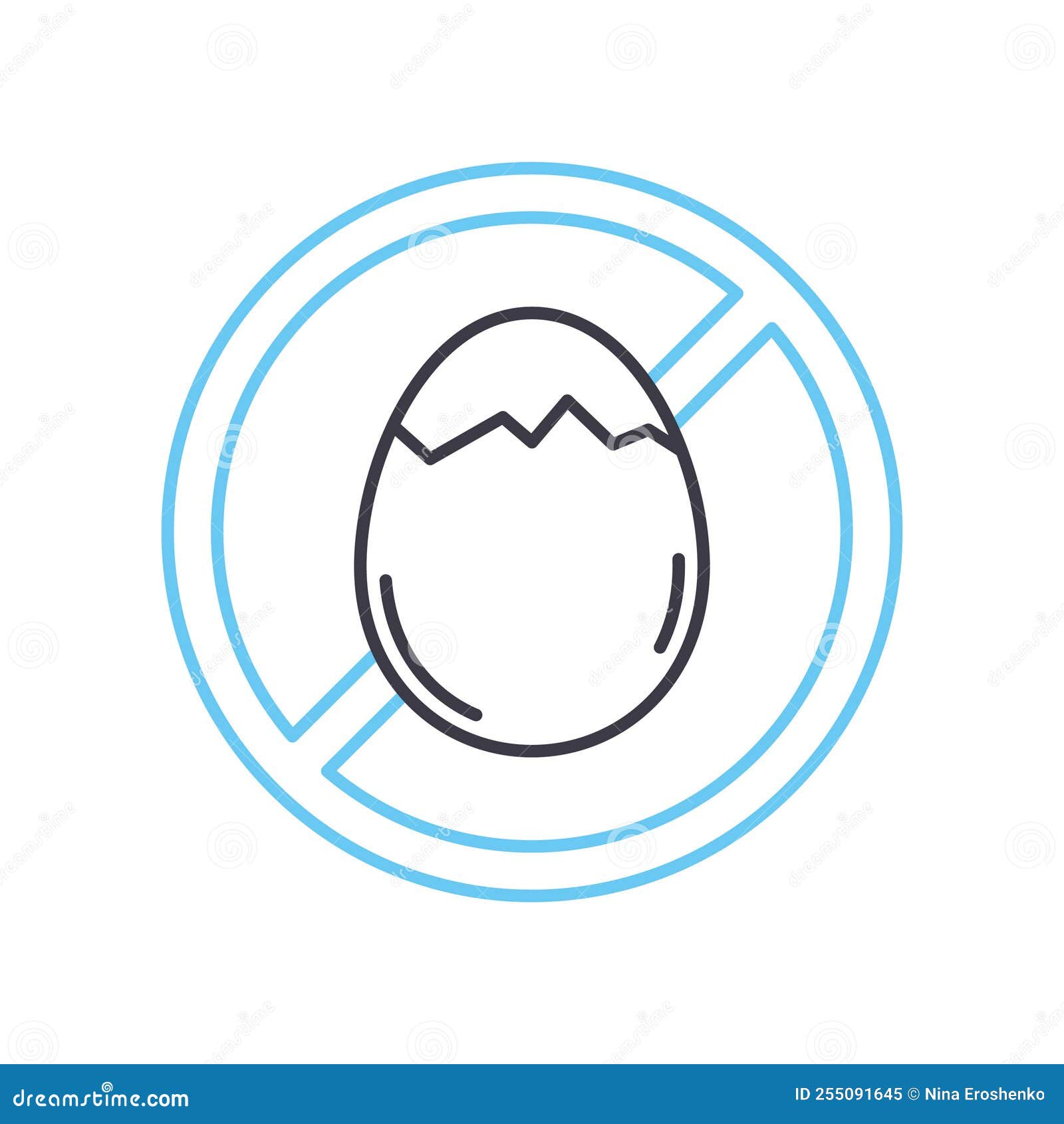 Egg Free Line Icon, Outline Symbol, Vector Illustration, Concept Sign ...