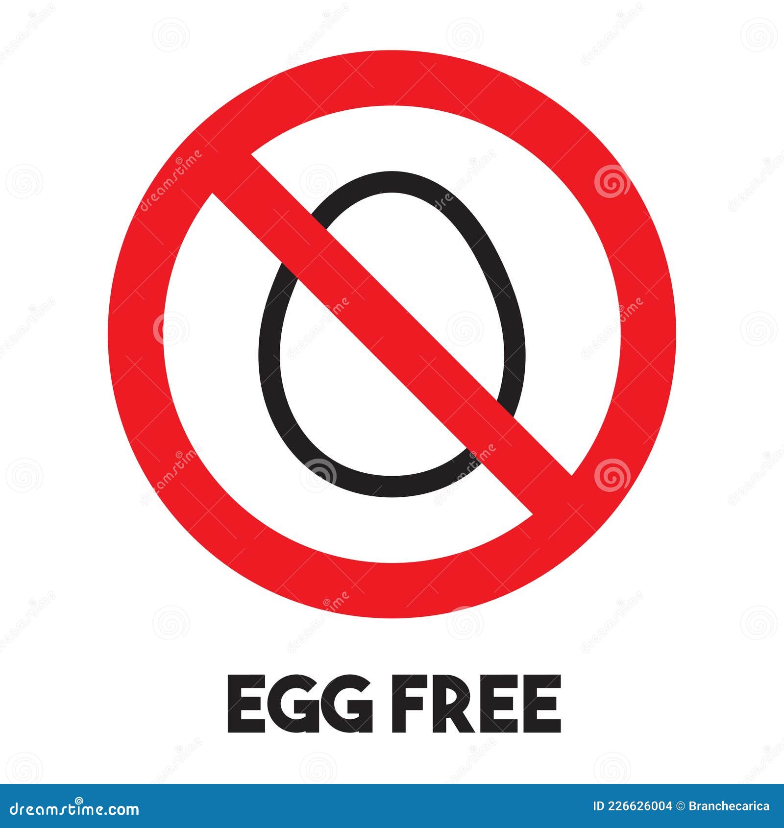 Egg free sign stock vector. Illustration of restrict - 226626004