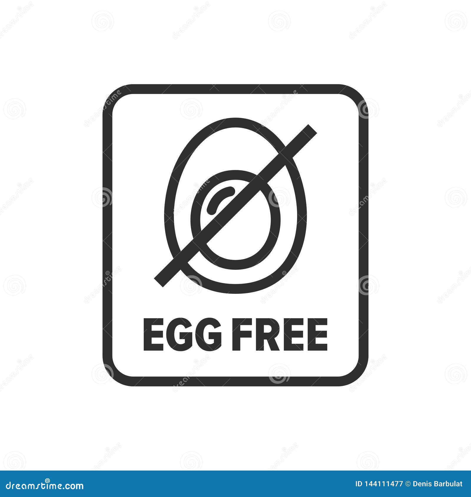 Egg free symbol stock vector. Illustration of vector - 144111477