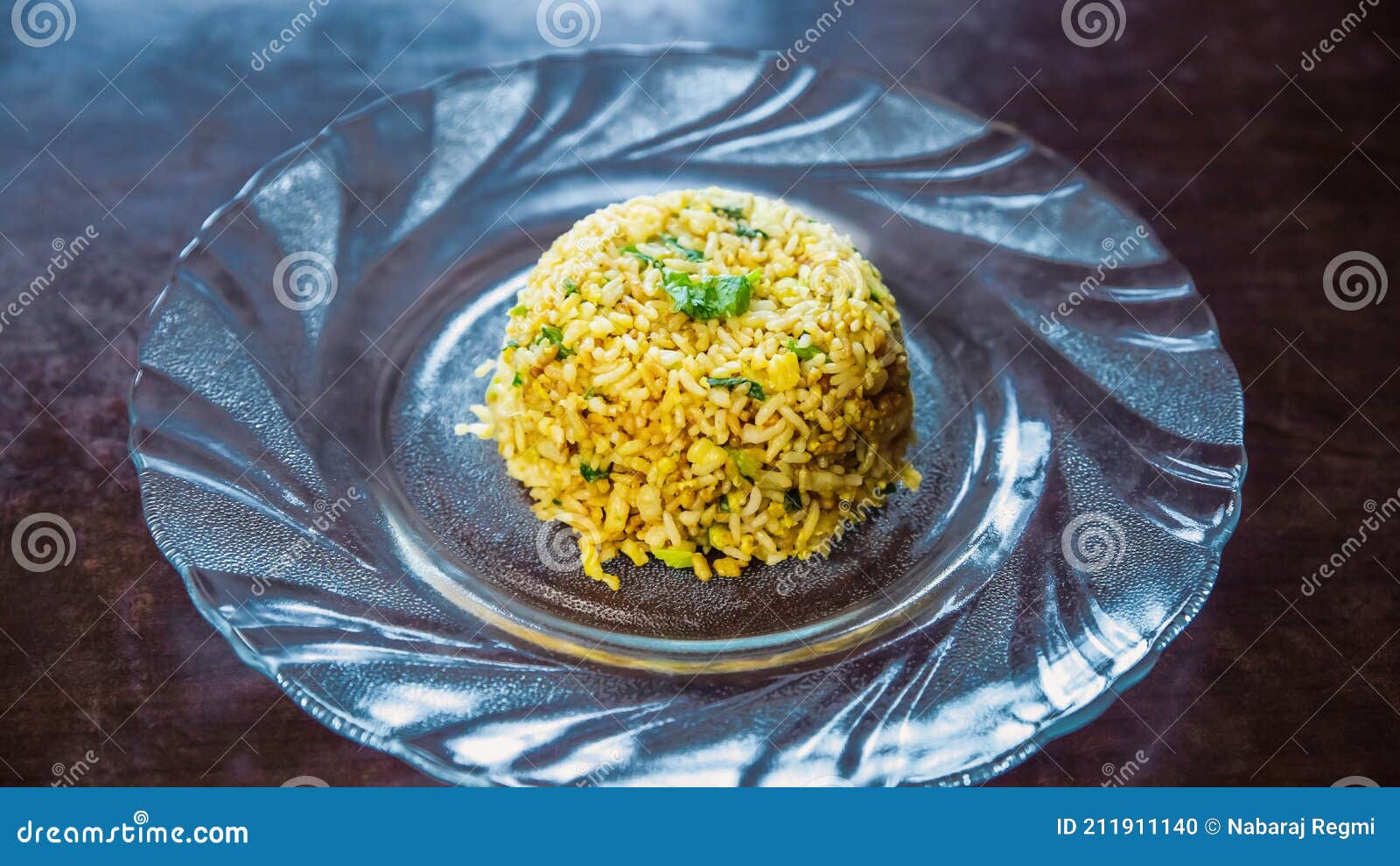 Egg Fried Rice on a Plate stock photo. Image of concept - 211911140