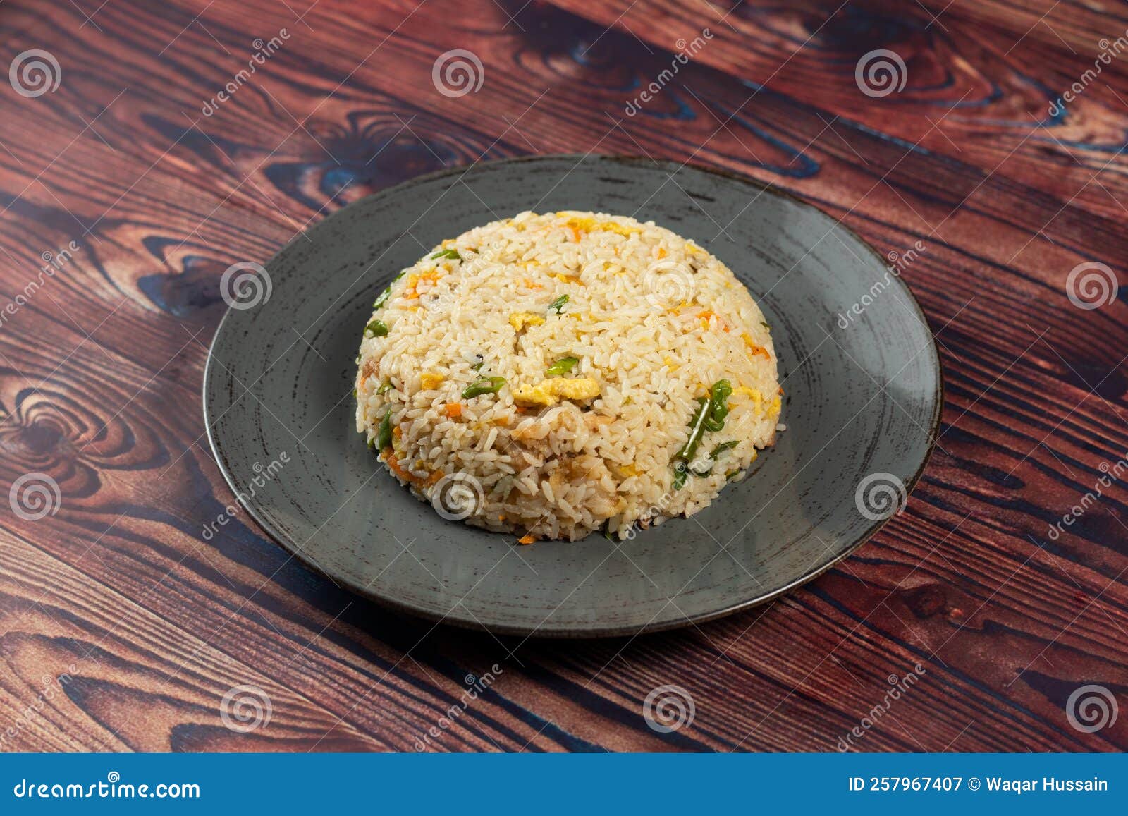 Egg Fried Rice Served in a Dish Isolated on Background Side View of ...