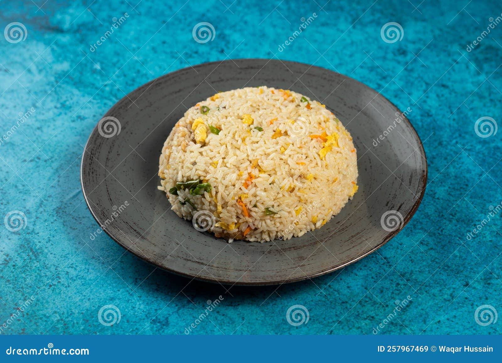 Egg Fried Rice Served in a Dish Isolated on Background Side View of ...