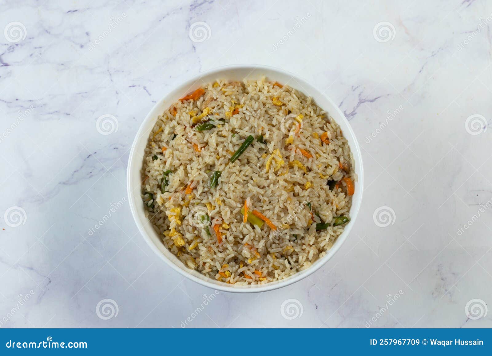 Egg Fried Rice Served in a Dish Isolated on Background Side View of ...