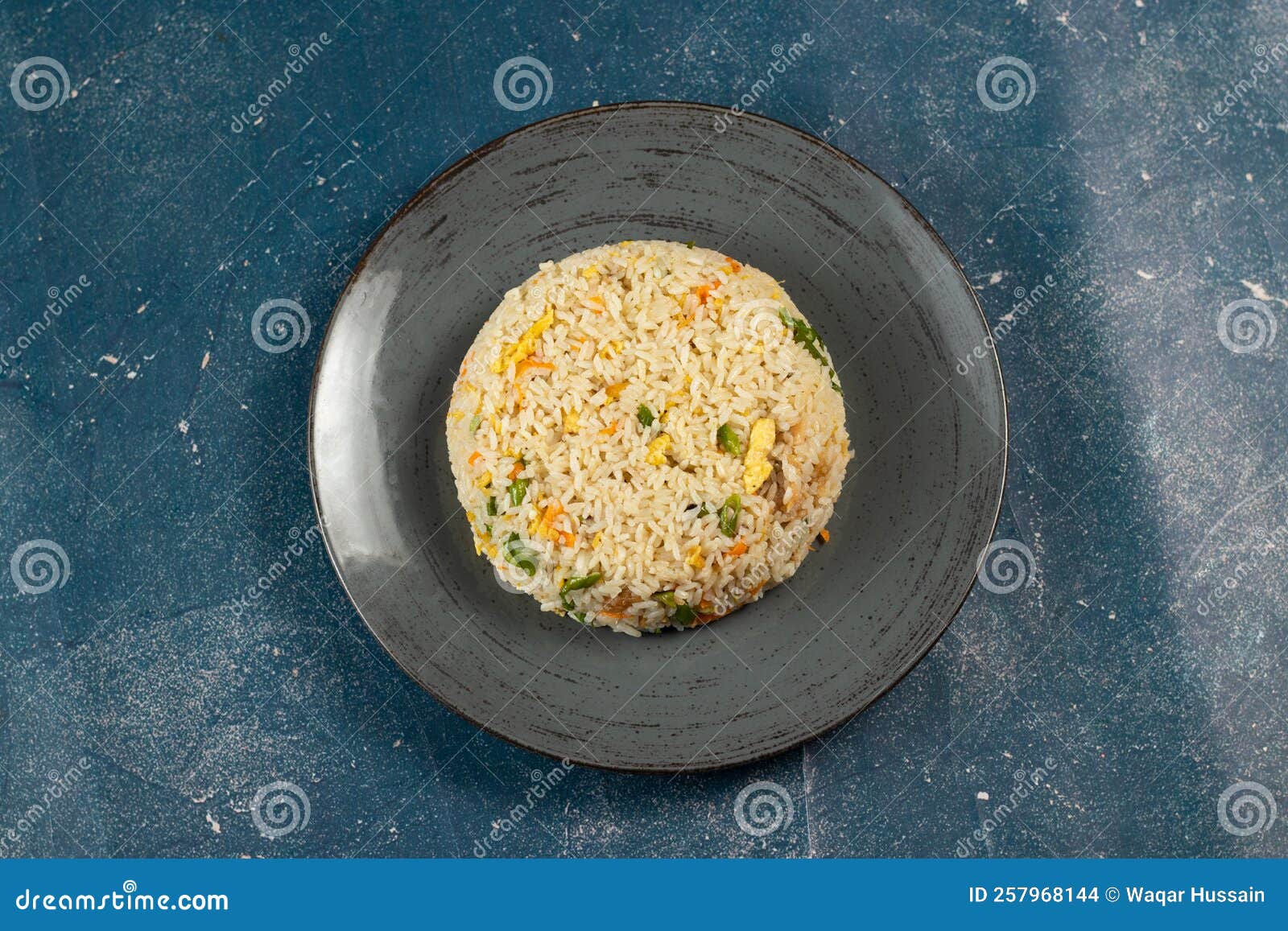Egg Fried Rice Served in a Dish Isolated on Background Side View of ...