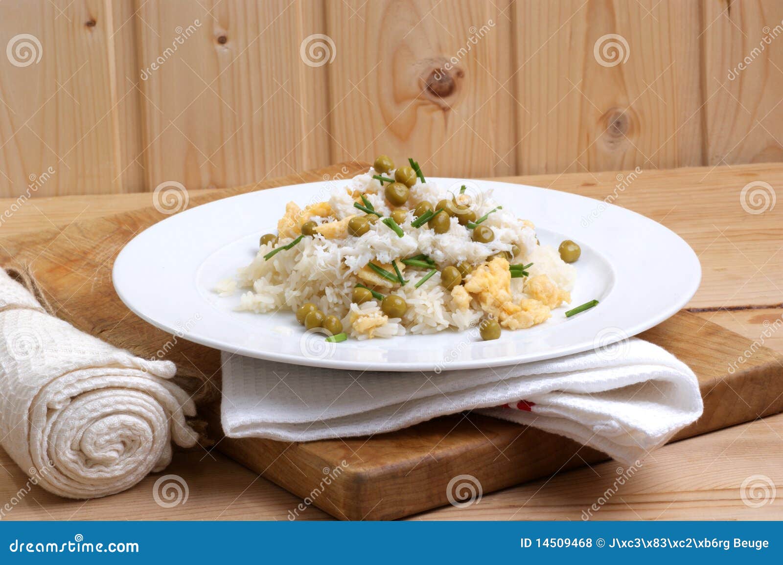 Egg Fried Rice and Some Pea Stock Photo - Image of taste, meat: 14509468