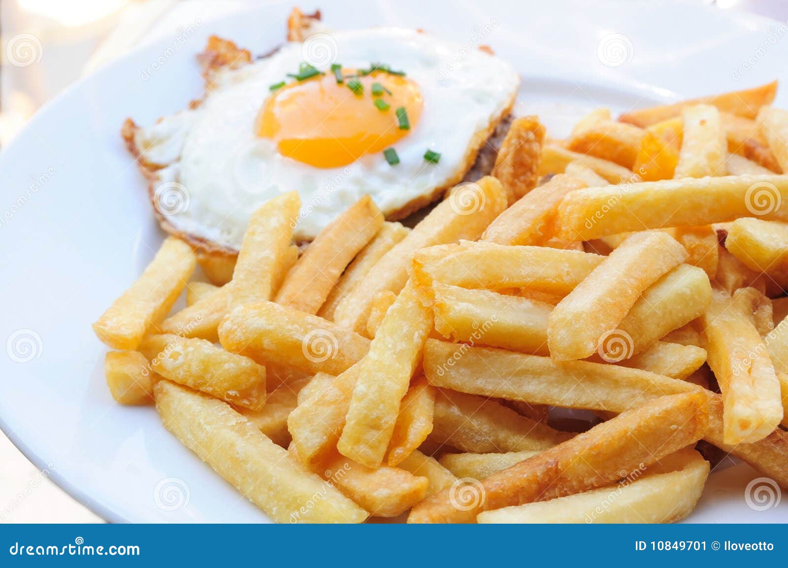 Egg and fries stock image. Image of prepared, snack, chips - 10849701