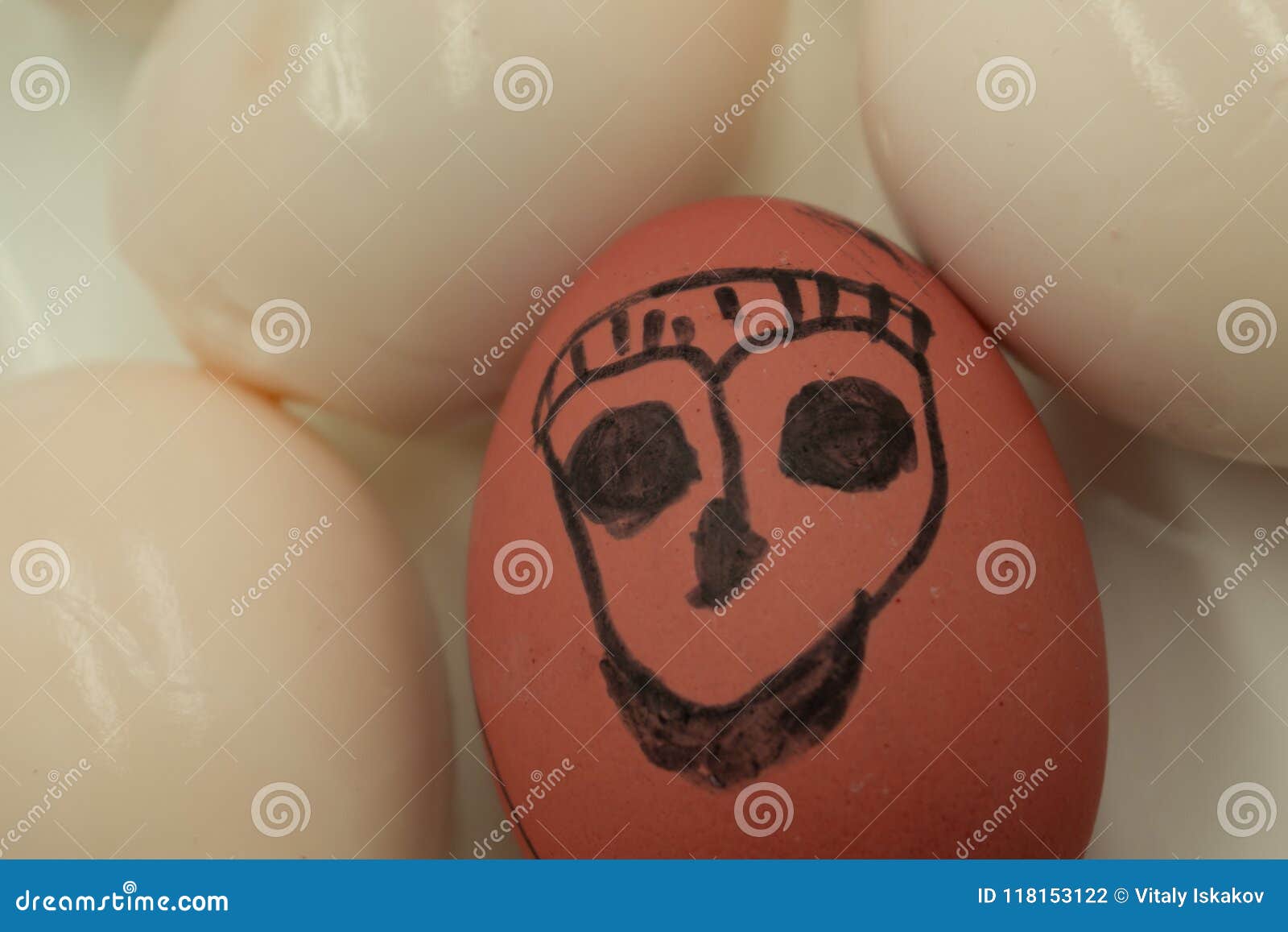 Egg with a Frustrated Face because of a Crack in the Co-shell and an ...