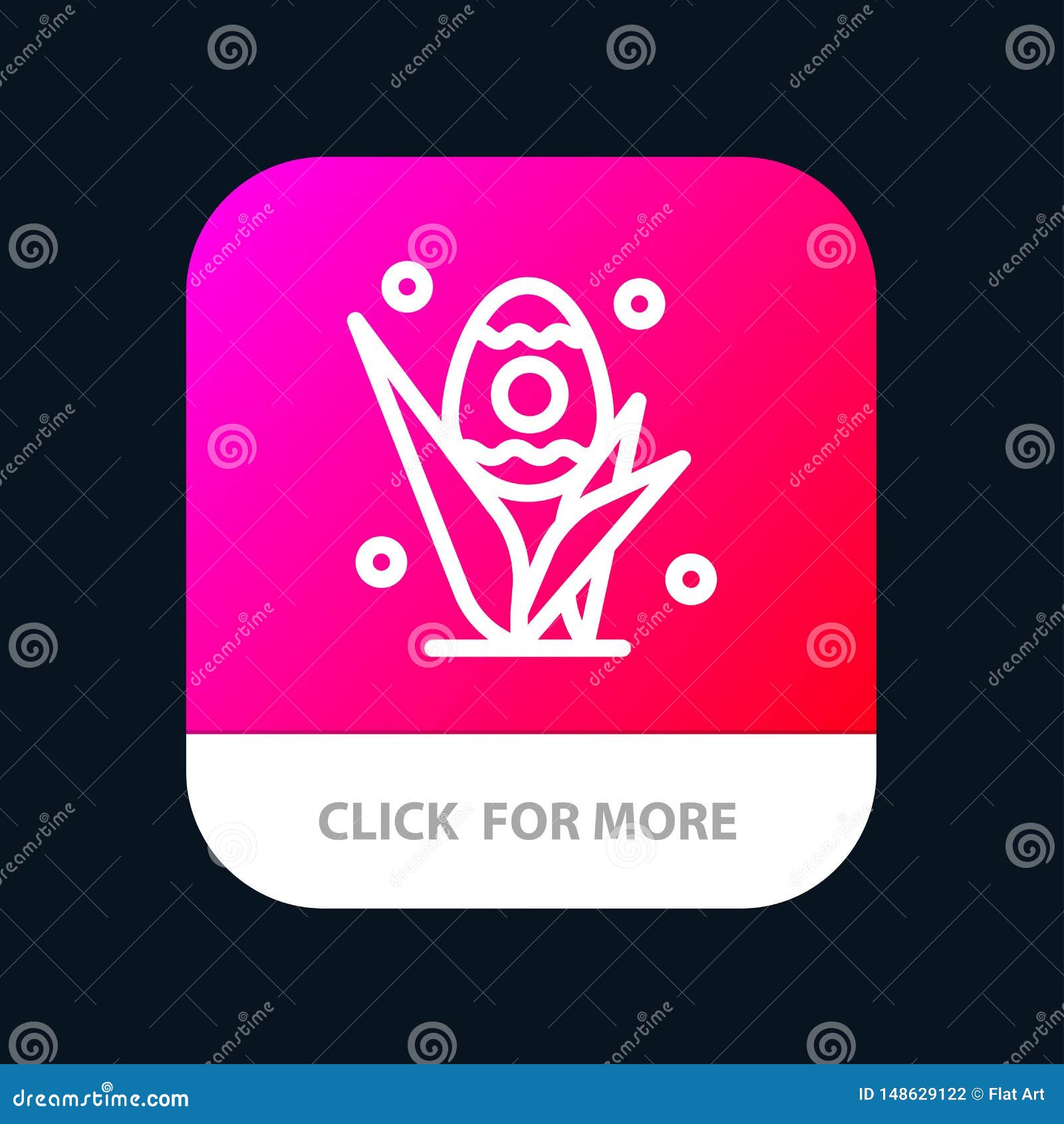Egg, Grass, Holiday, Easter Mobile App Button. Android and IOS Line ...