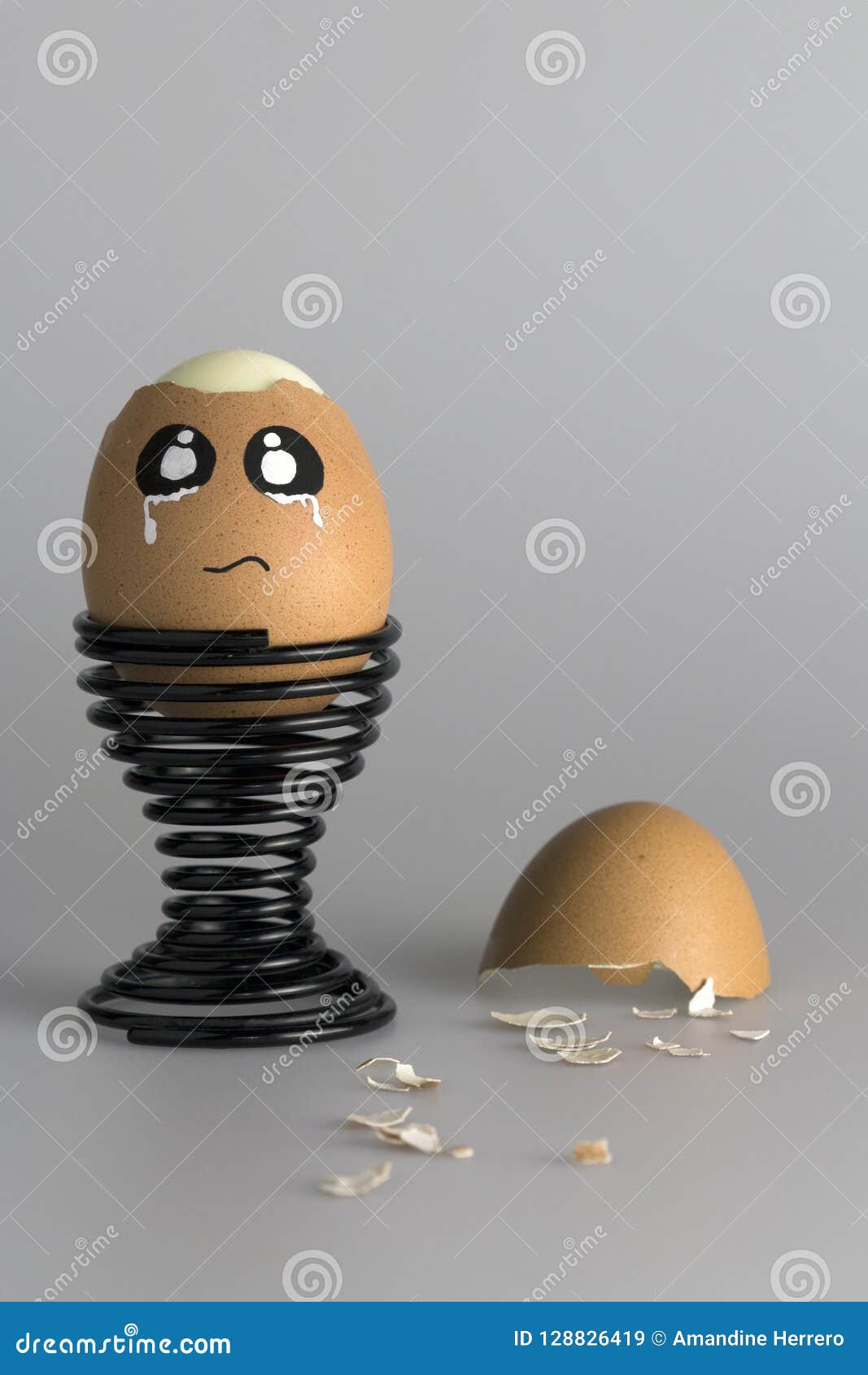 Egg on a grey background stock image. Image of background - 128826419