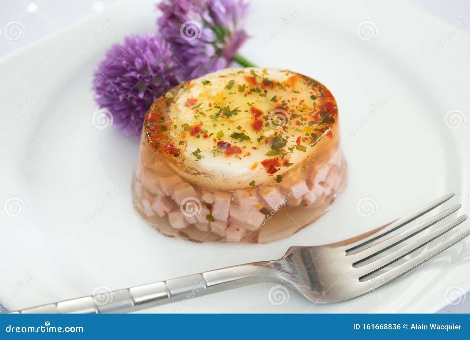 Egg and ham aspic stock photo. Image of oeuvre, french - 161668836