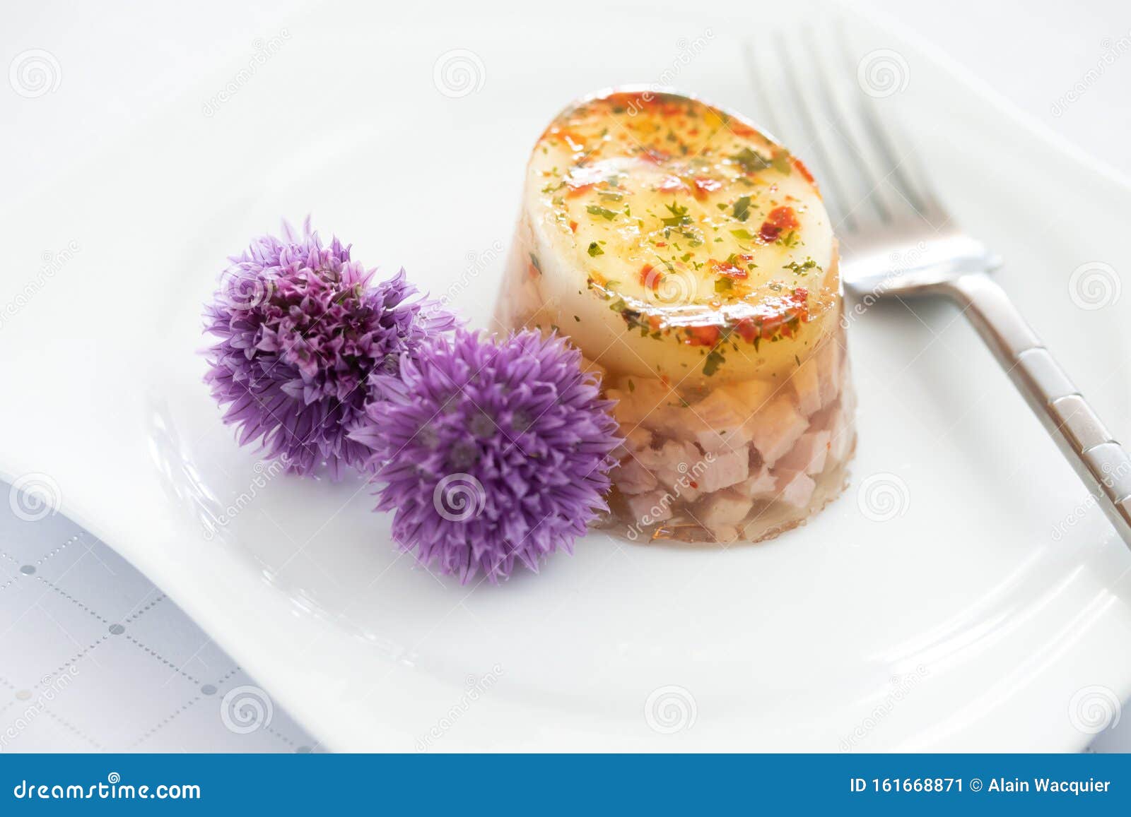 Egg and ham aspic stock image. Image of tasty, plate - 161668871