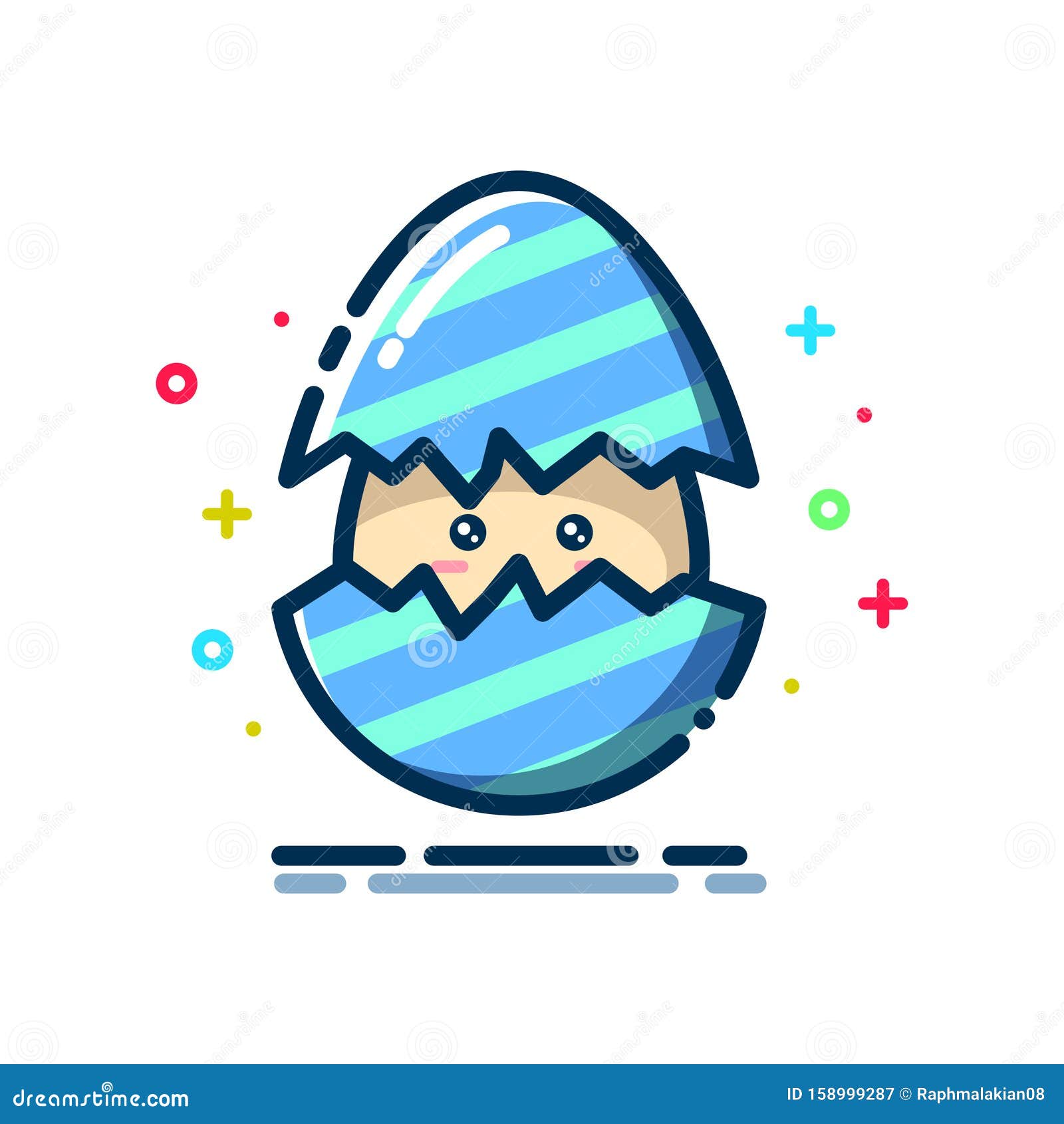 Egg Hatch Illustration with a Smile Expression Stock Vector ...