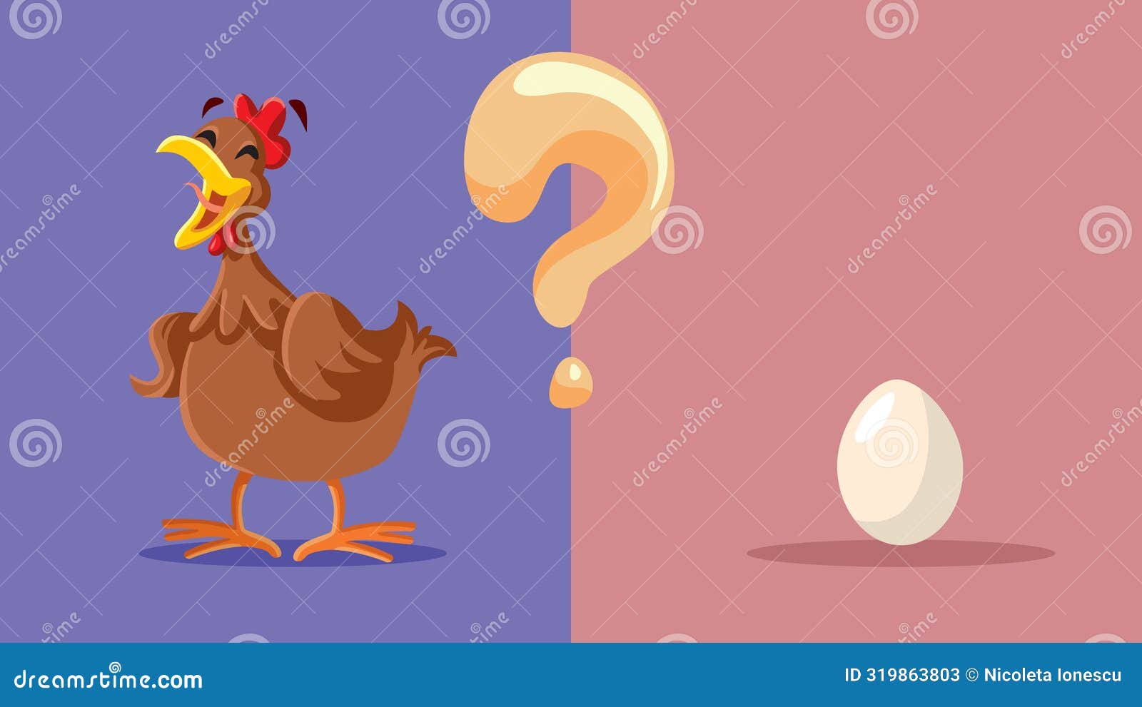 Egg Of Hen Question Concept Illustration Funny Cartoon | CartoonDealer ...