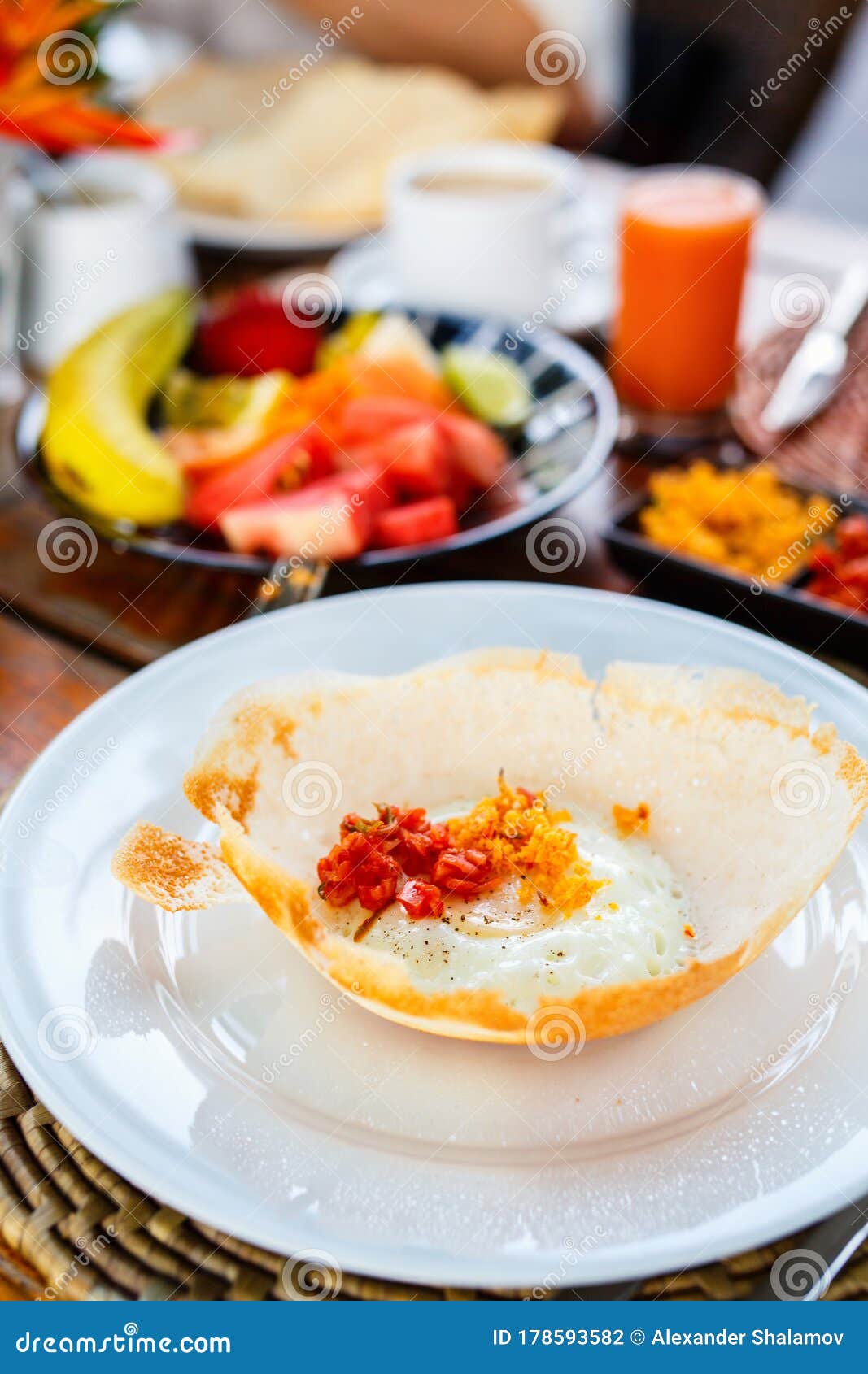 Egg Hopper Sri Lankan Breakfast Stock Photo - Image of cooked, meal ...