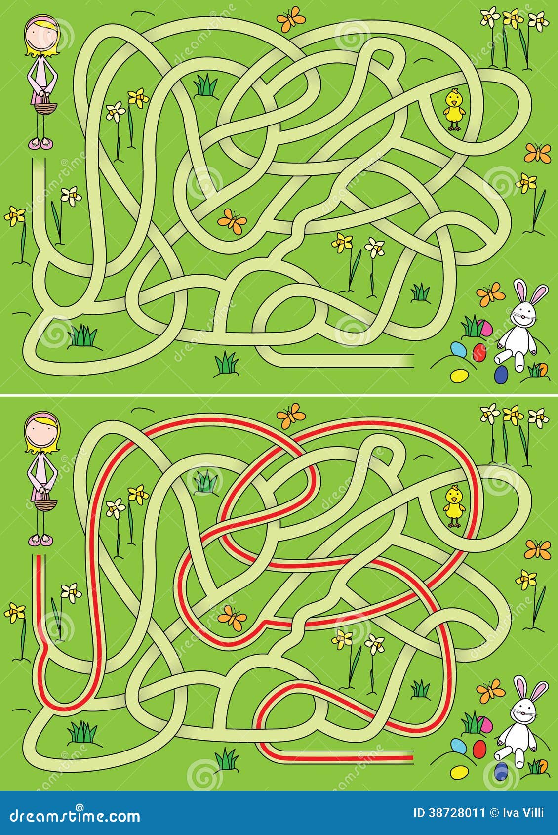 Egg hunt maze stock vector. Illustration of easter, cartoon - 38728011