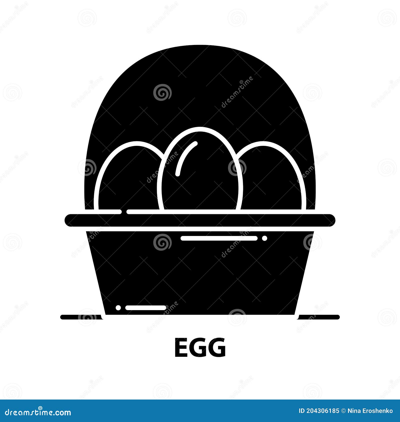 Egg Icon, Black Vector Sign with Editable Strokes, Concept Illustration ...