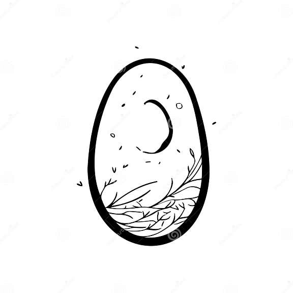 Egg Icon Hand Draw Black Colour Easter Monday Logo Symbol Perfect Stock ...