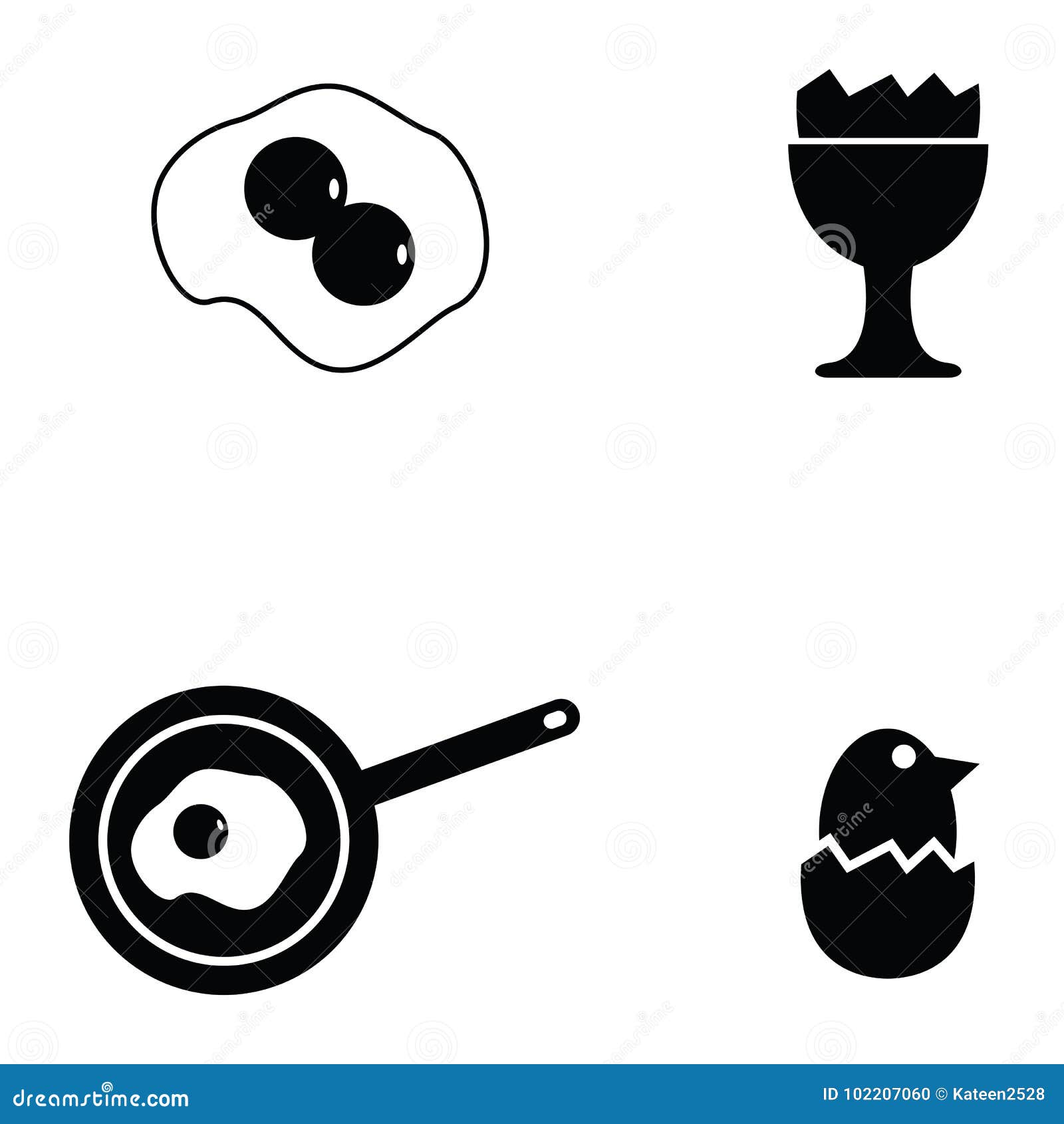 Egg icon set stock vector. Illustration of fried, icons - 102207060
