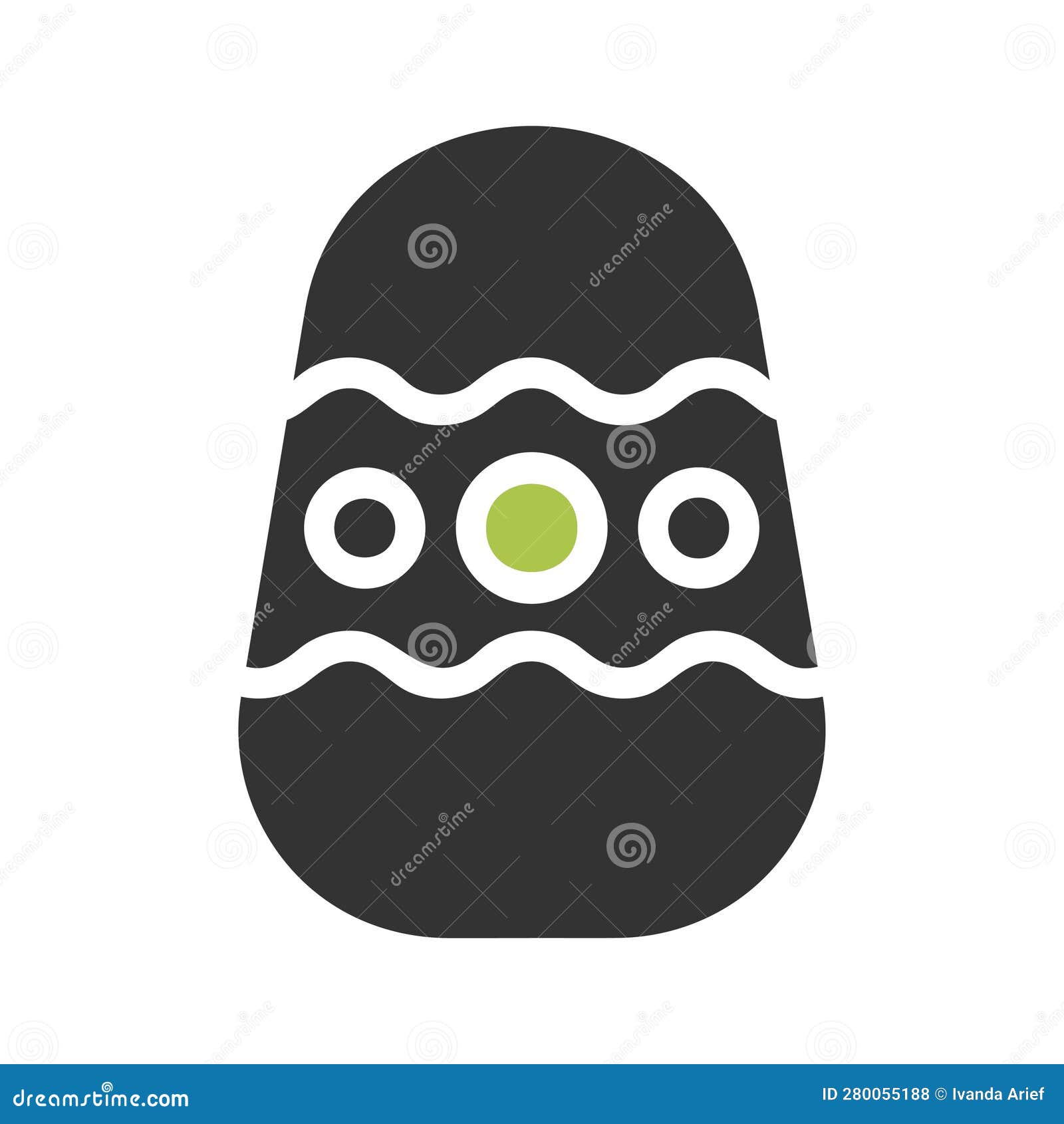Egg Icon Solid Green Grey Colour Easter Symbol Illustration Stock ...