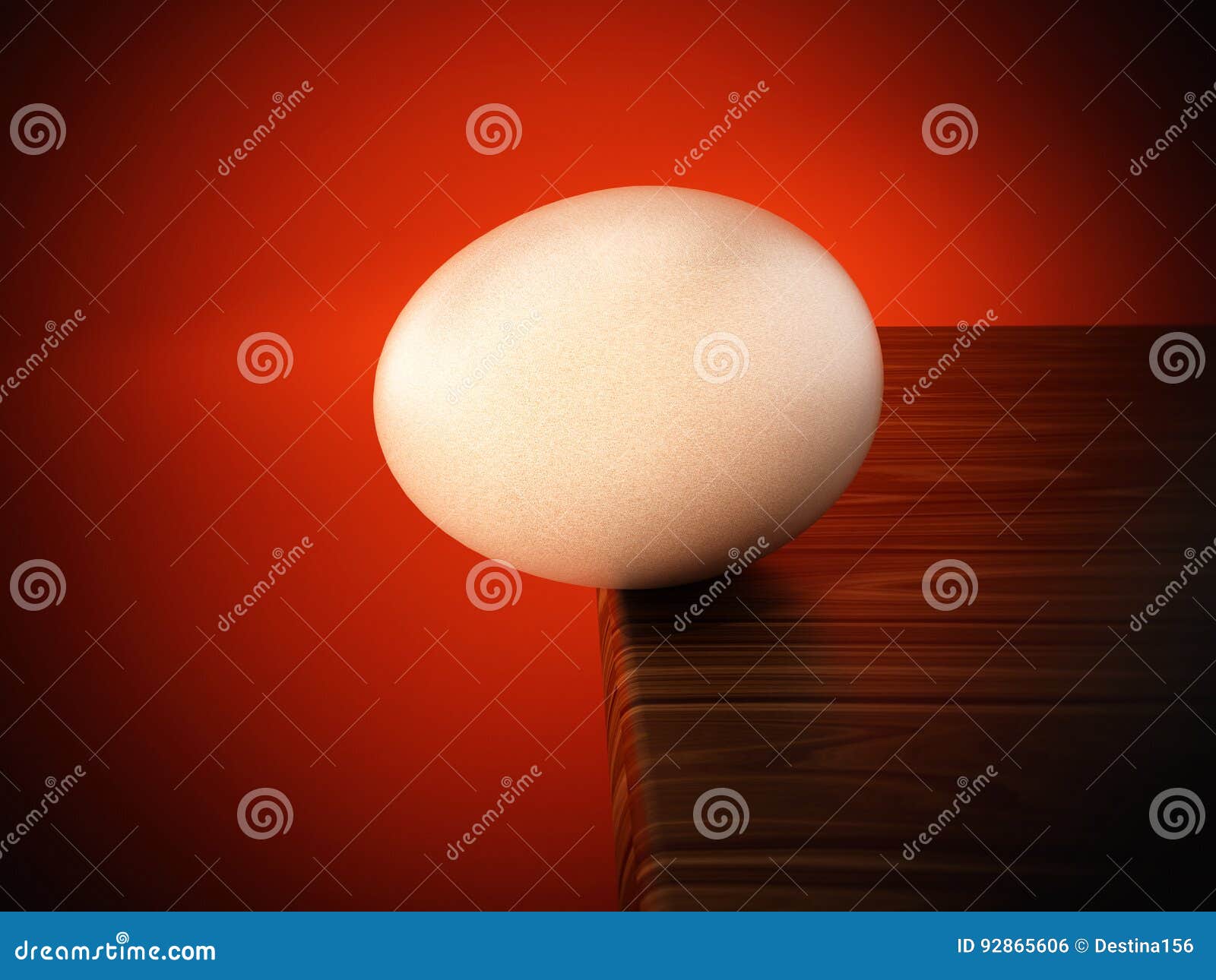 Egg La Position Au Bord De La Table Illustration 3D Illustration Stock ...