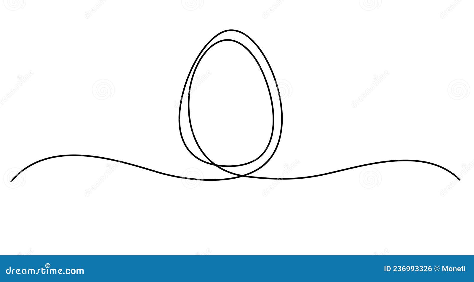 Egg Line Art, Continuous One Line Drawing of Whole Egg in Shell. Design ...