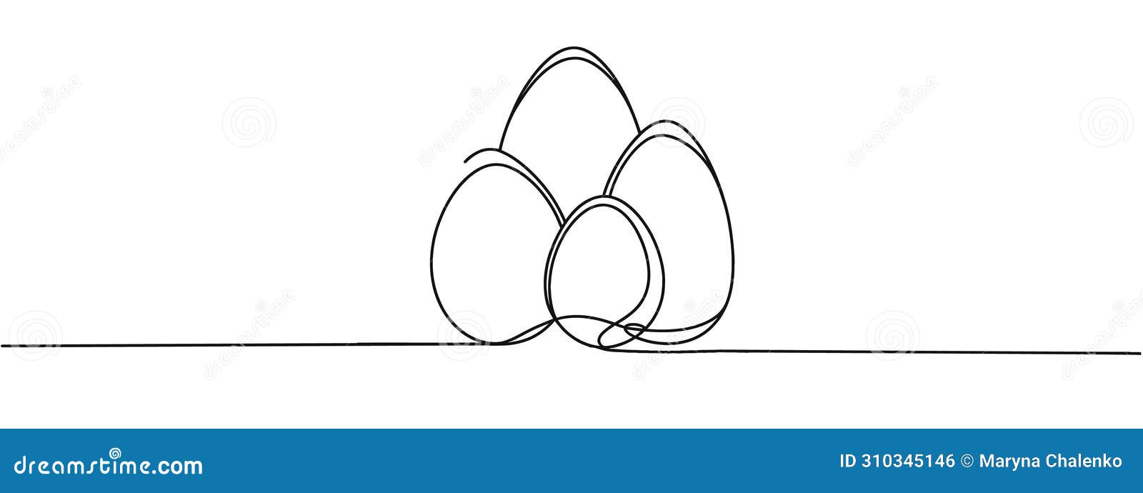 Egg Line Art, Continuous One Line Drawing of Single Egg Shape, Black ...