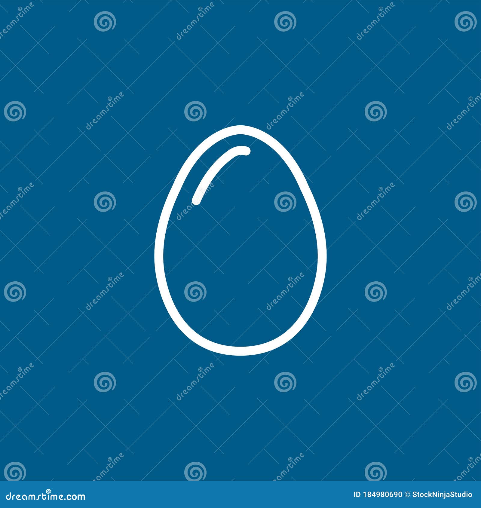 Egg Line Icon on Blue Background. Blue Flat Style Vector Illustration ...