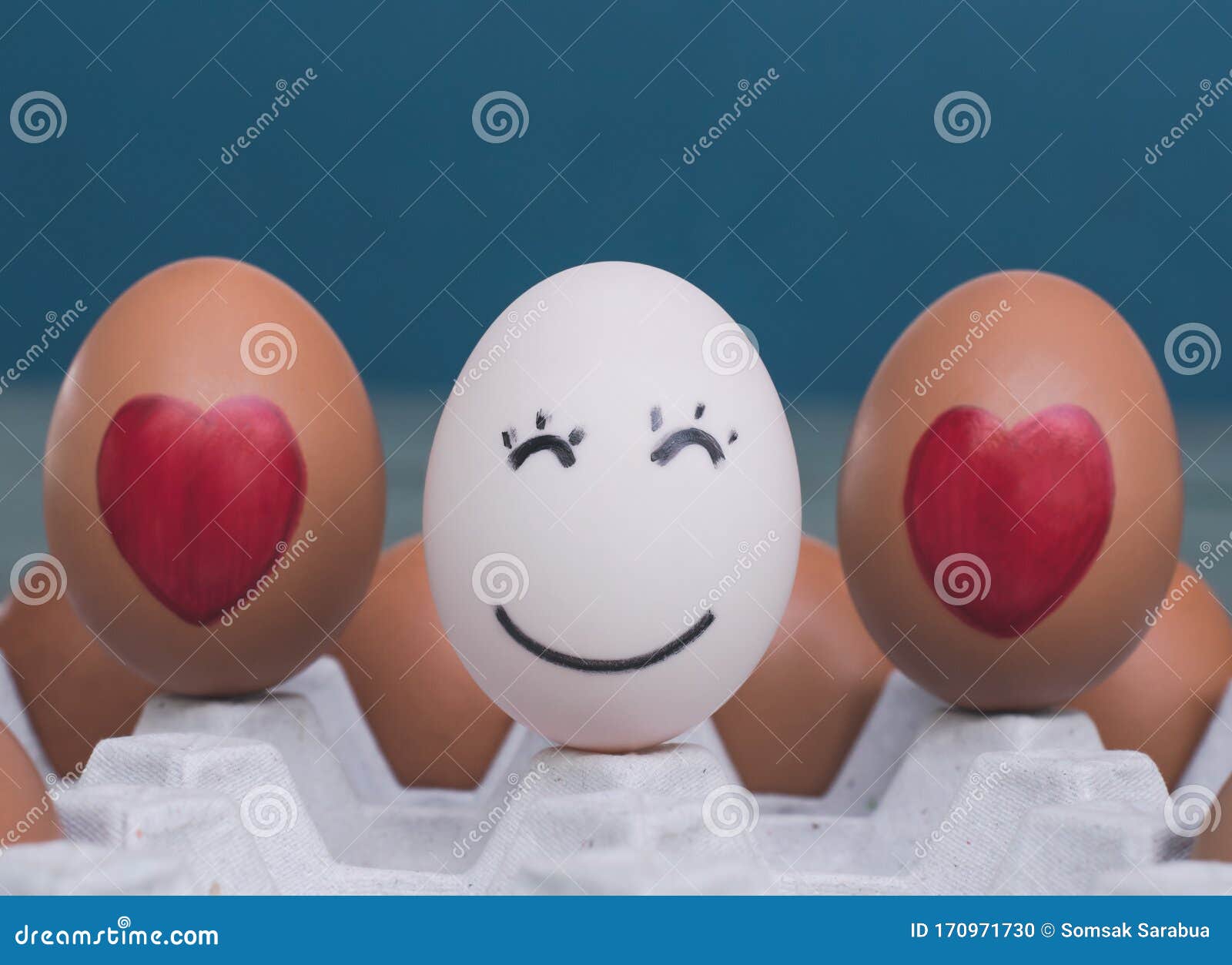 Egg in Love and Happy Eggs. Happy Valentines Day Stock Photo - Image of ...