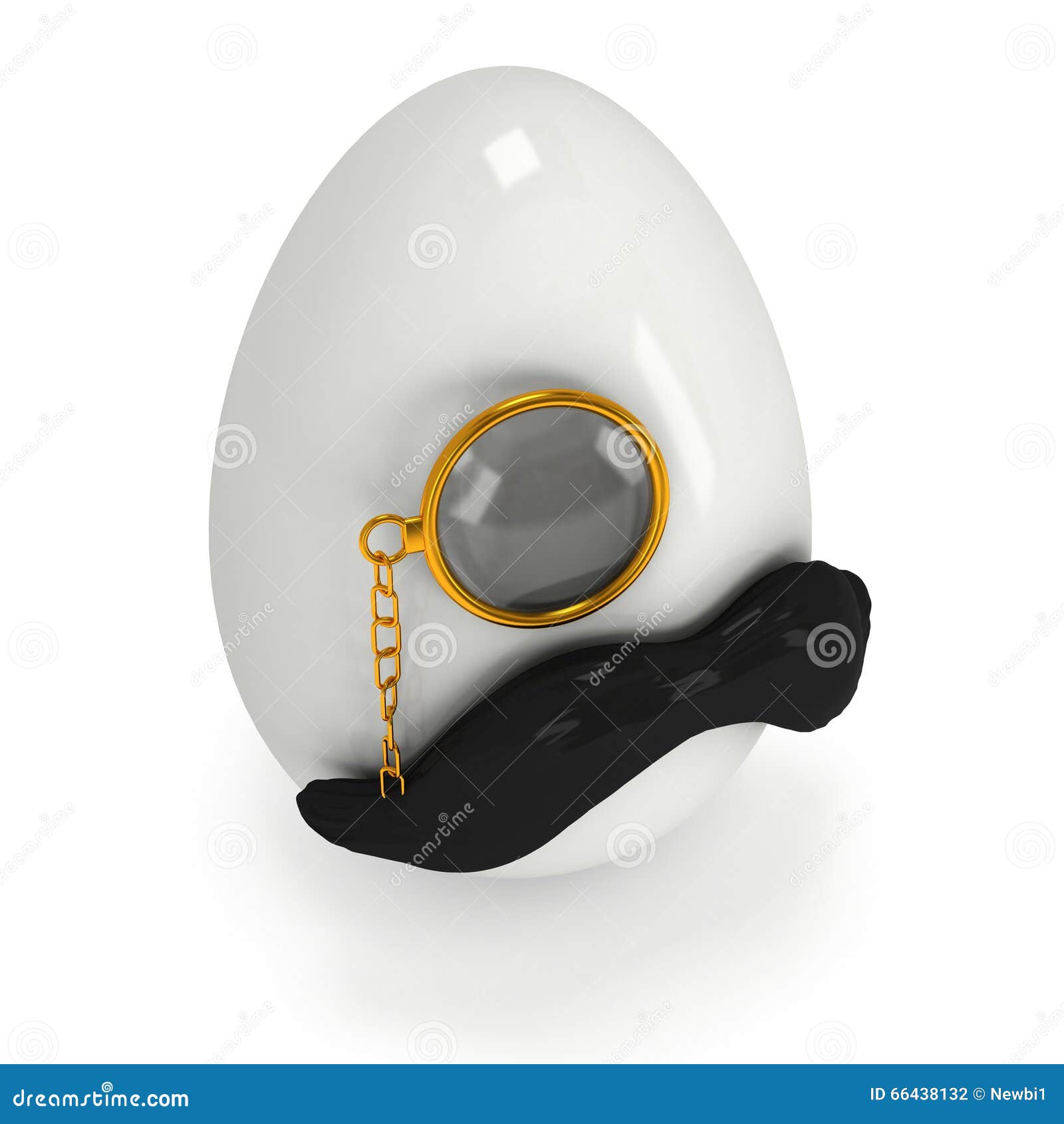 Egg with Mustache and Monocle Stock Illustration - Illustration of ...