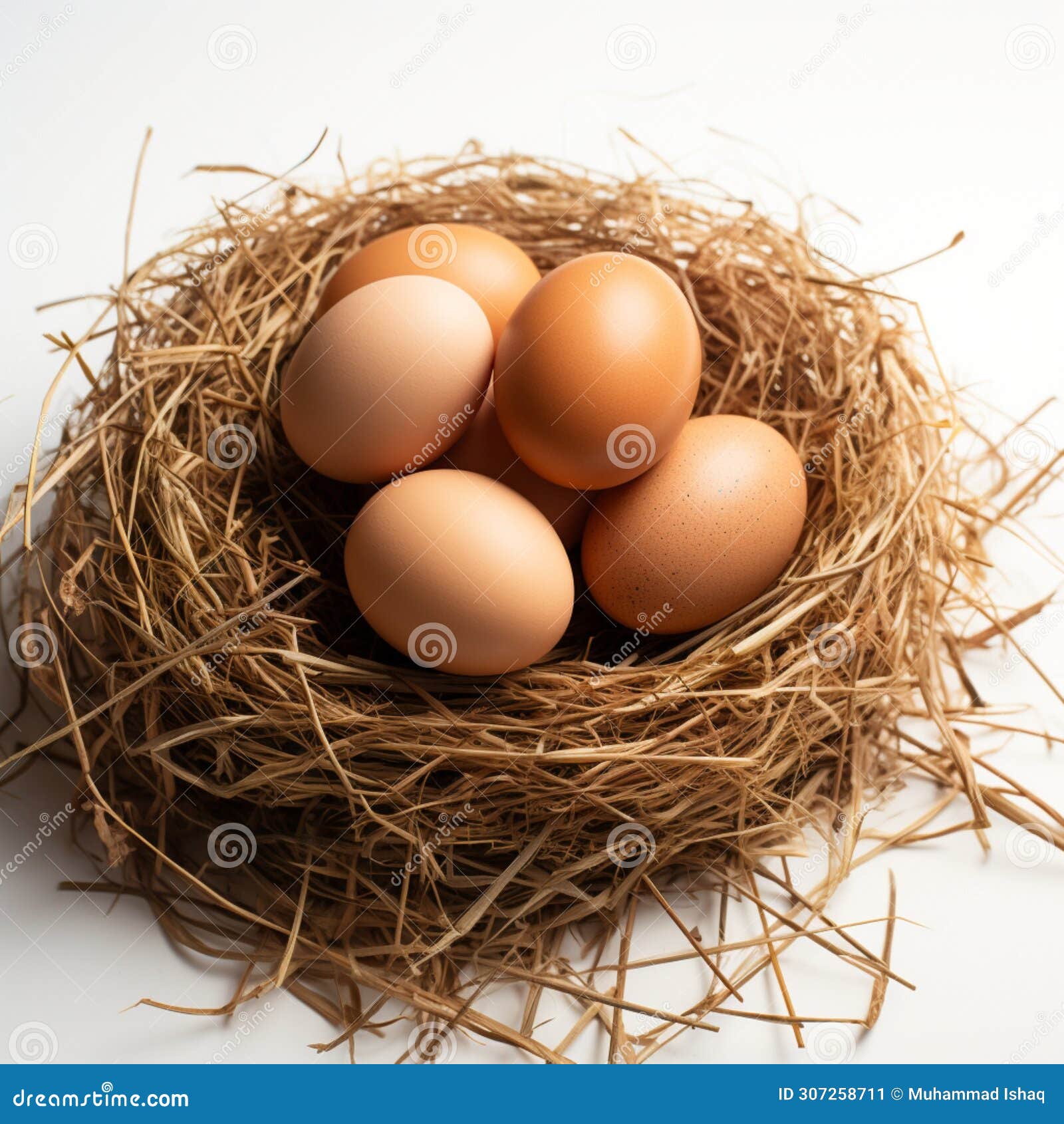 Egg Nest Harmony Pile of Brown Eggs Nested in a Nest Stock Illustration ...