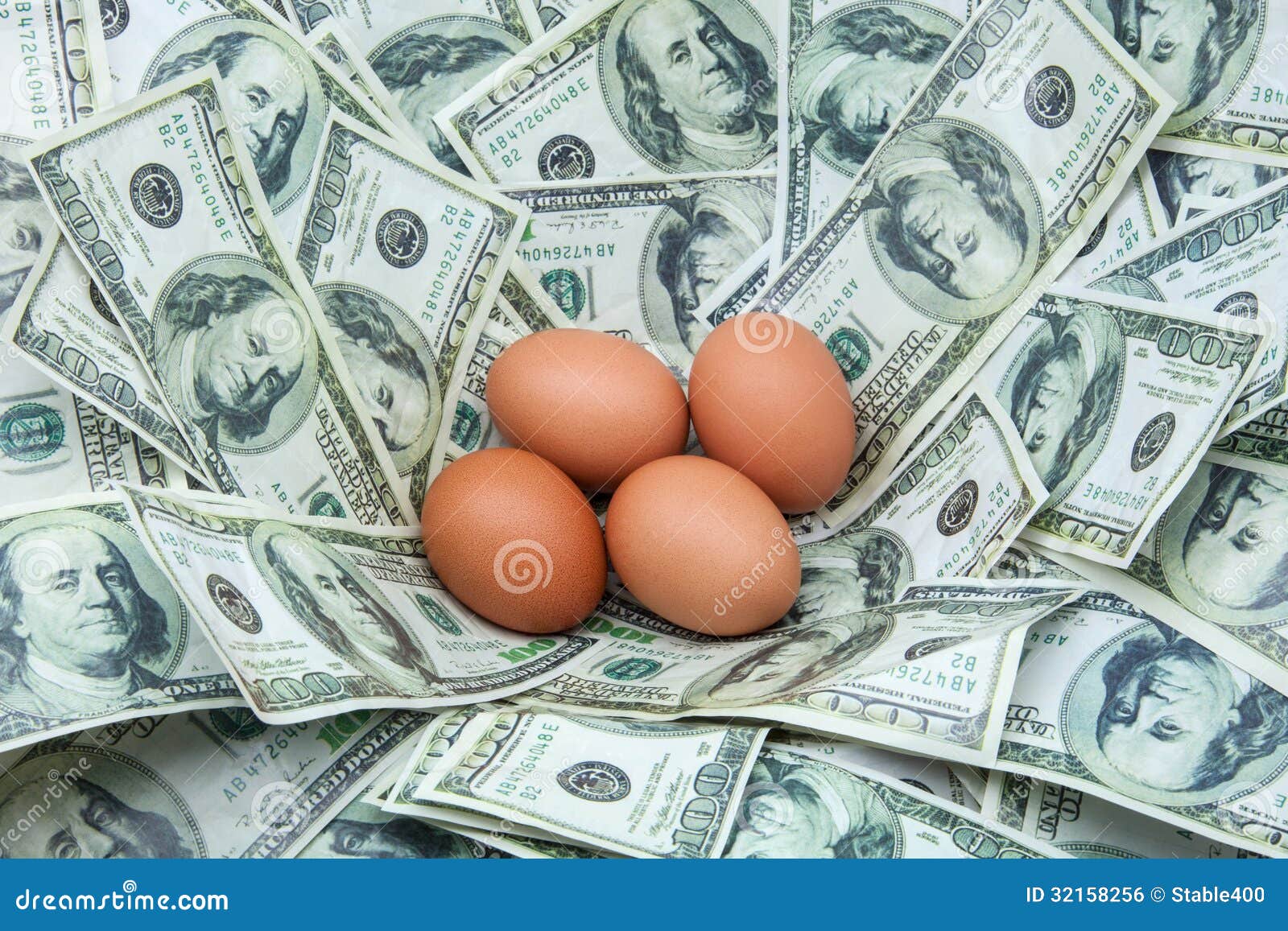 Egg nest stock photo. Image of wealth, dollars, money - 32158256