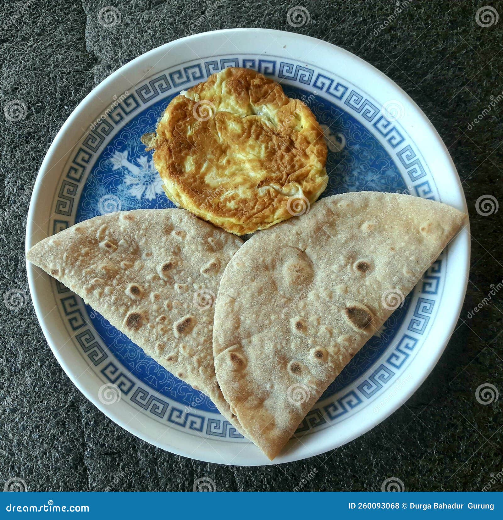 Egg Omelet and Roti for Breakfast Stock Photo - Image of launch, plate ...