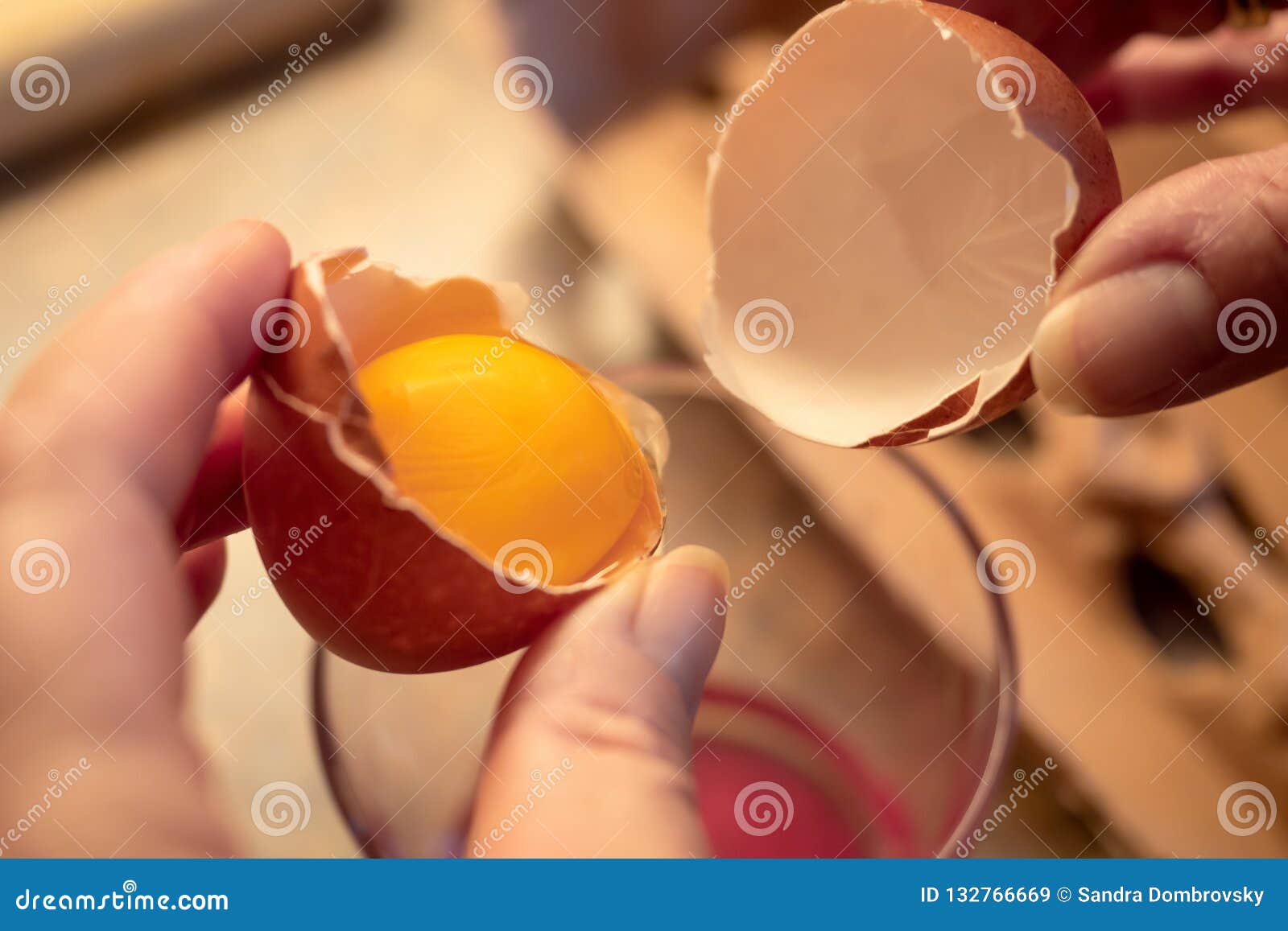 An Egg is Opened and Separated Stock Image - Image of closeup, nature ...