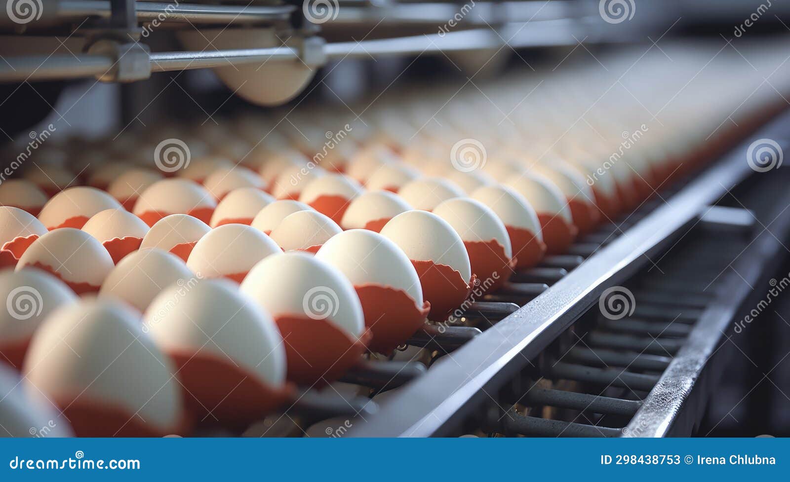 Egg Packing Industrial Machine in Food Processing Factory. Generative ...