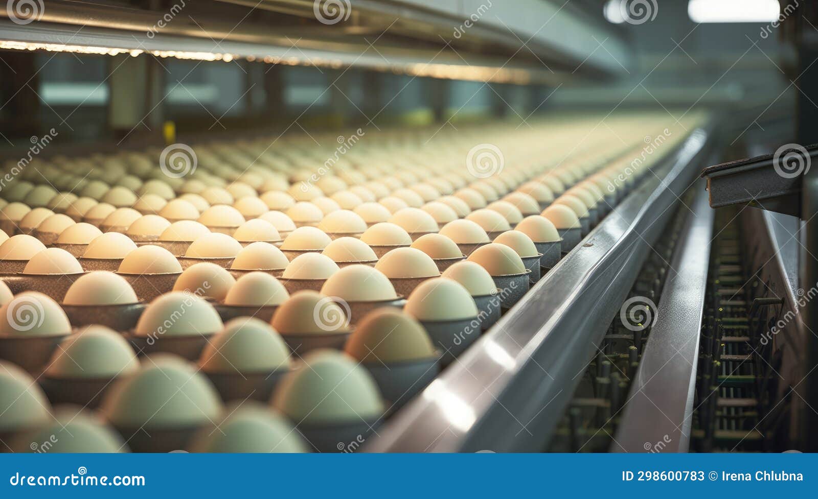 Egg Packing Industrial Machine in Food Processing Factory. Generative ...