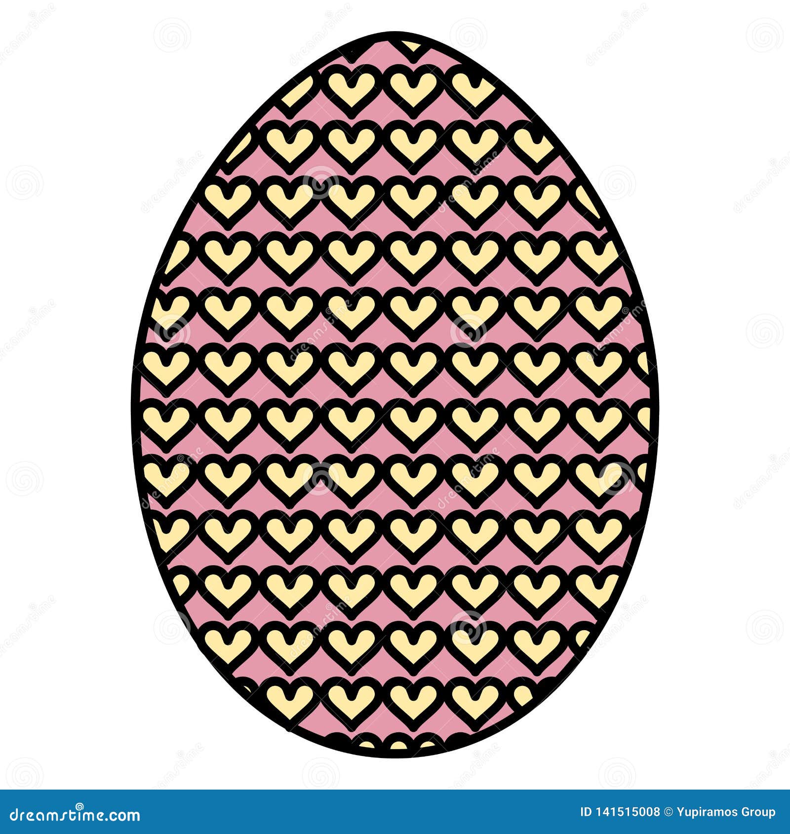 Egg Painted Happy Easter with Hearts Pattern Stock Vector ...