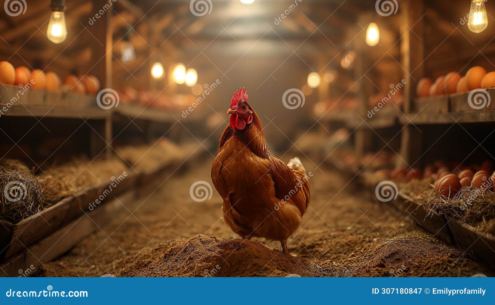 Poultry Haven Chickens Comfortably Settled In A Well Organized Henhouse ...