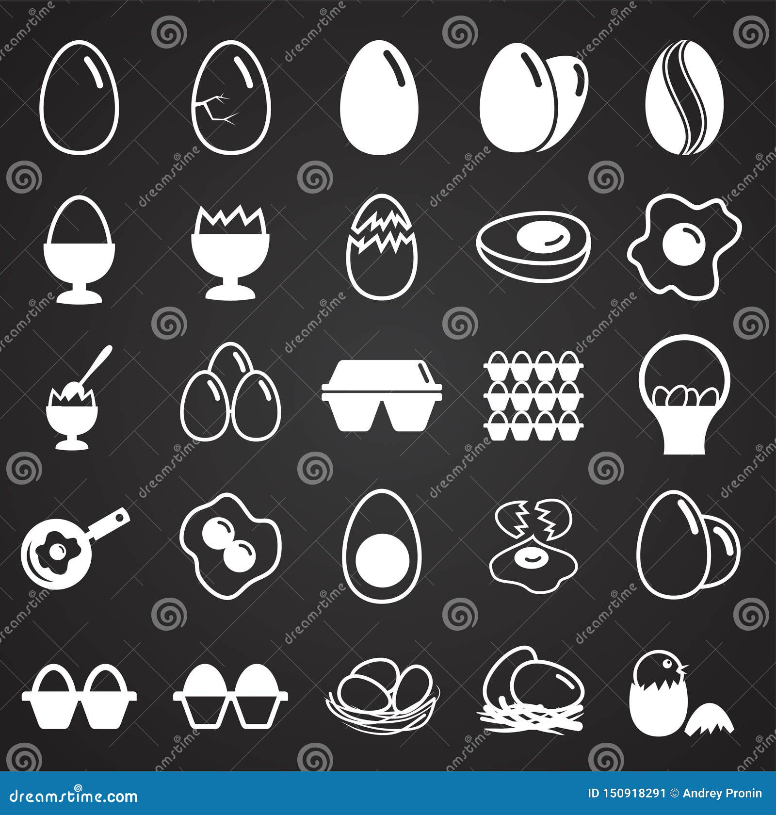 Egg Related Icons Set on Background for Graphic and Web Design. Simple ...