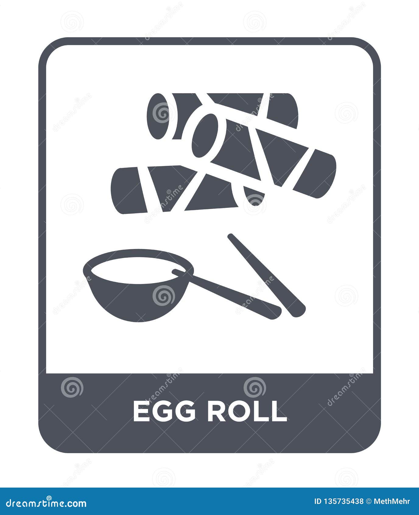 Egg Roll Icon in Trendy Design Style. Egg Roll Icon Isolated on White ...