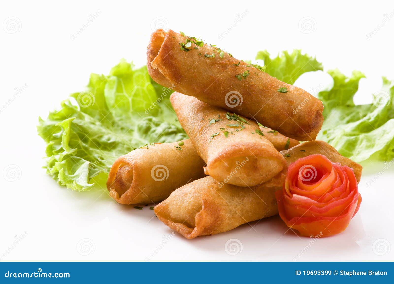 Egg Rolls - Spring Rolls stock image. Image of lettuce - 19693399