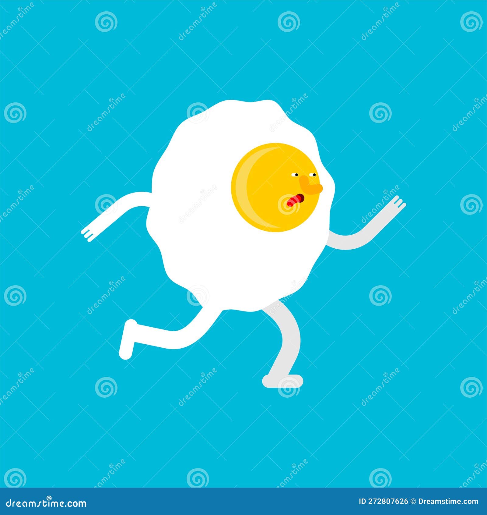Egg is Running. Fried Egg Run Stock Vector - Illustration of morning ...