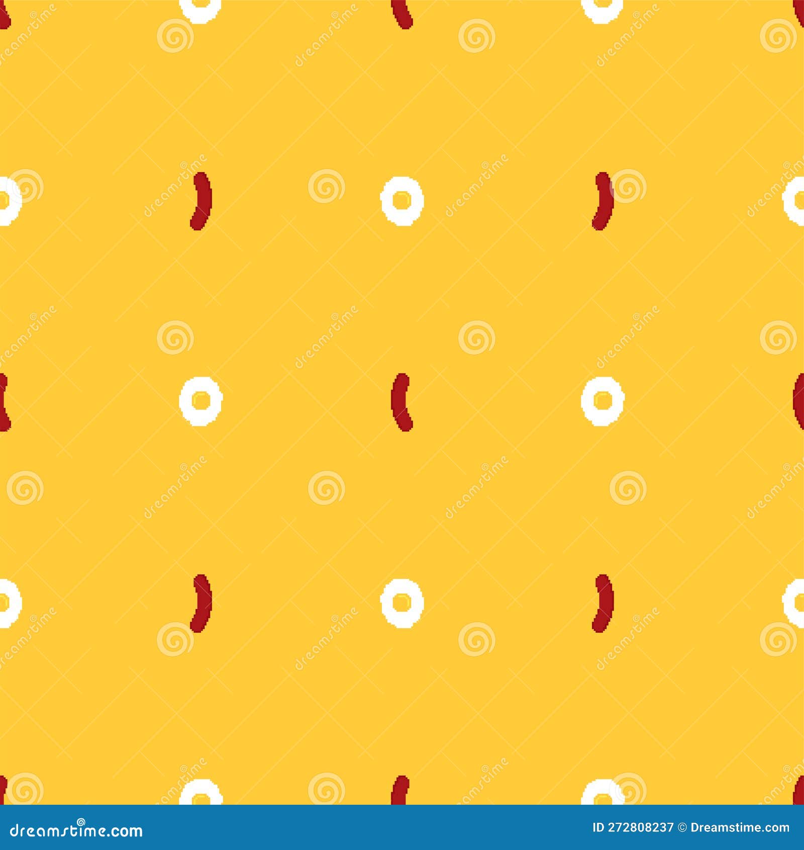 Egg and Sausage Pixel Art Pattern Seamless. 8 Bit Fried Egg and Bacon ...